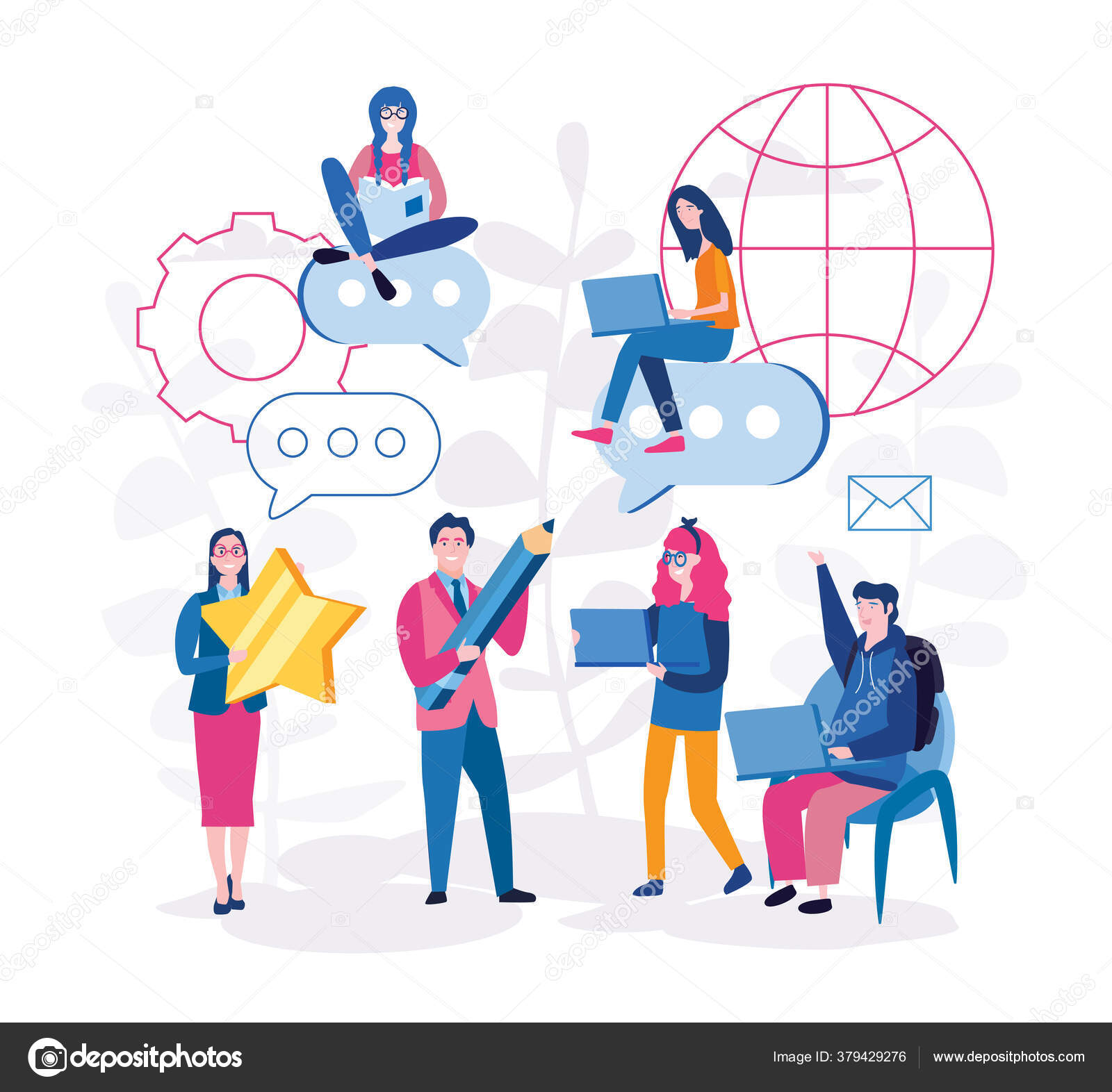 Cartoon Vector Illustration Group Employees Stock Vector by ©maxymova ...