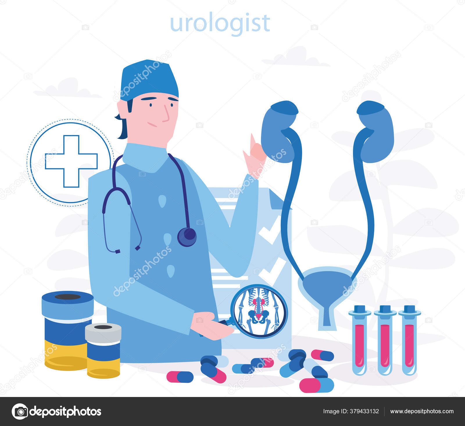Vector Cartoon Illustration Urologist Doctor Stock Vector by ©maxymova ...