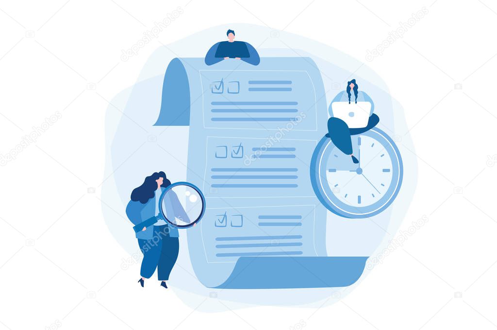 Pruebas y exámenes. Ilustración vectorial para banner web, infografías ...