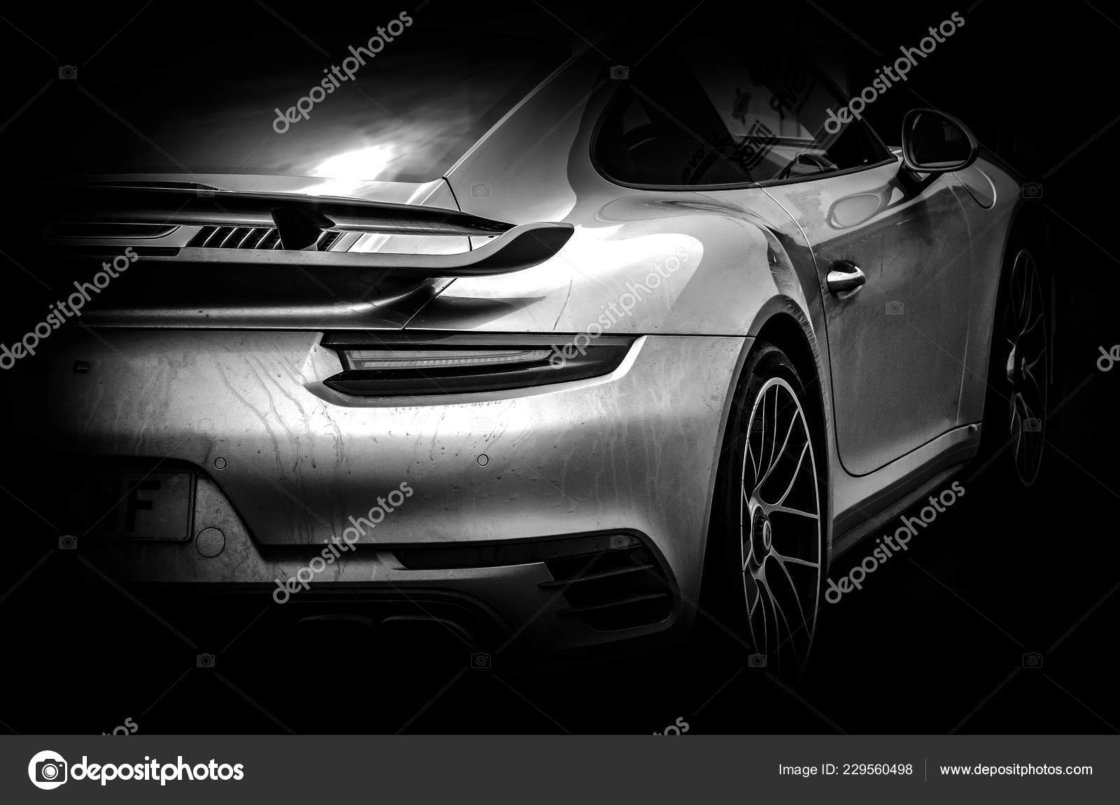 Back Modern Porsche 911 Turbo Sports Car – Stock Editorial Photo ...