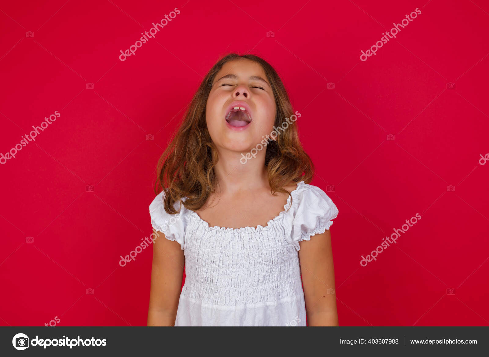 Cute Little Girl Screaming Frustrated Furious Shouting Anger Rage Aggressive Stock Photo by ...