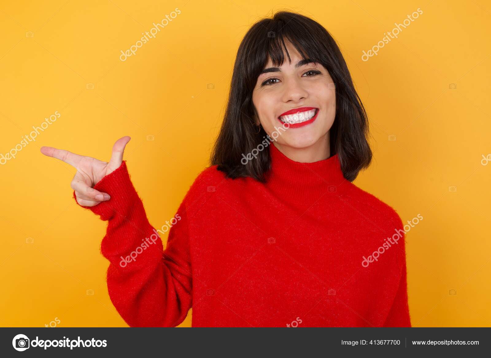 Young Woman Pointing Fingers Number Eight Chinese Sign Language — Stock ...