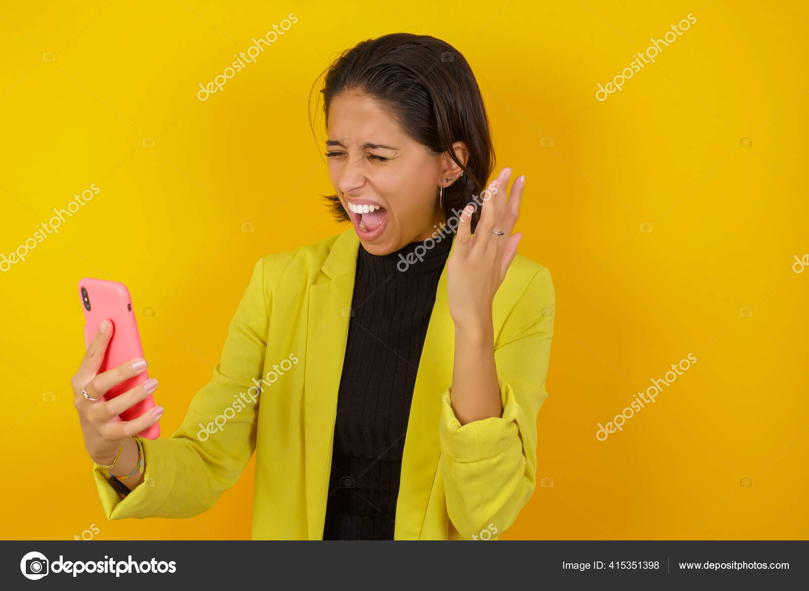 Woman Screaming At Phone