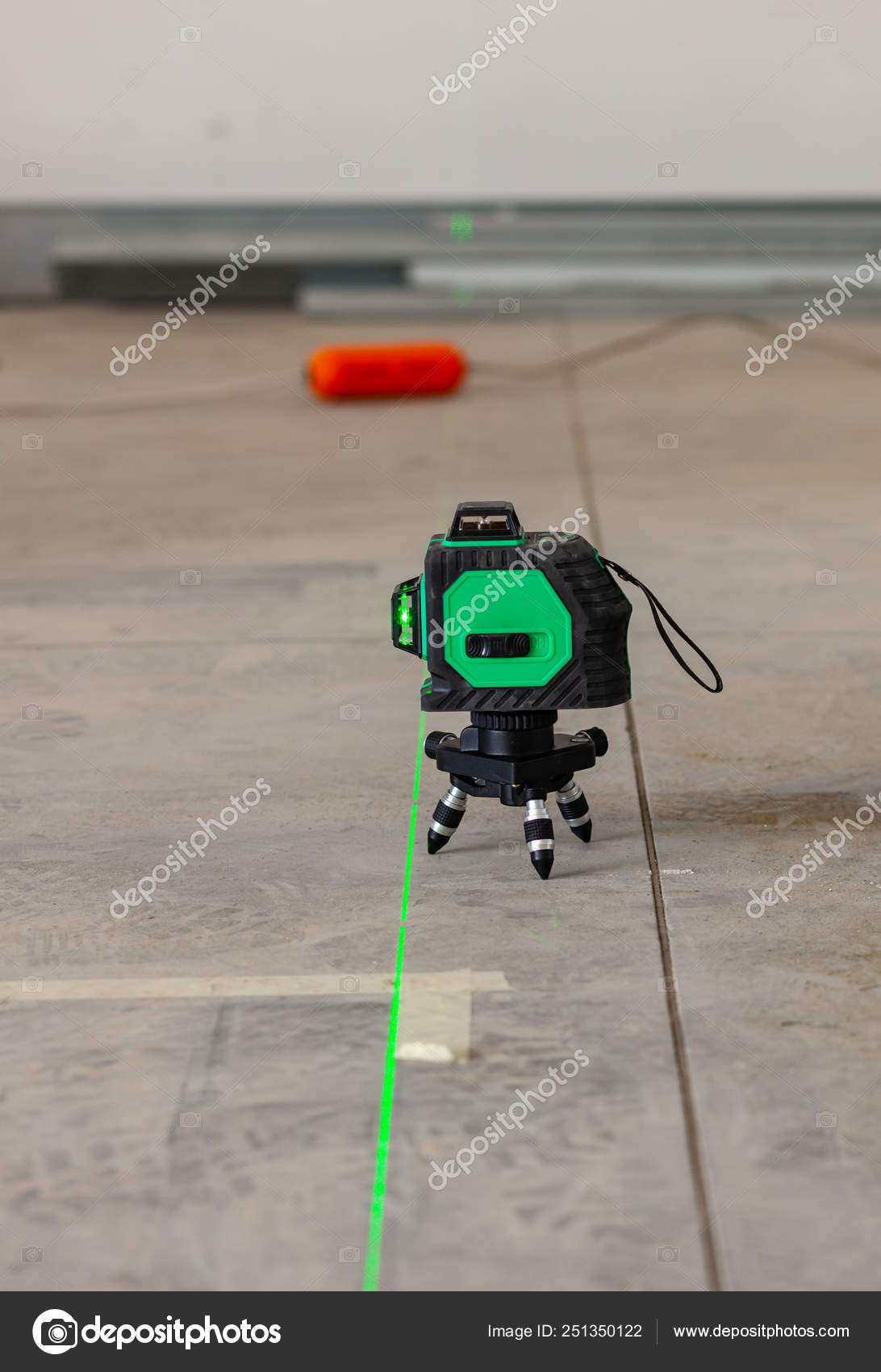 Laser level measuring tool in construction site. — Stock Photo ...
