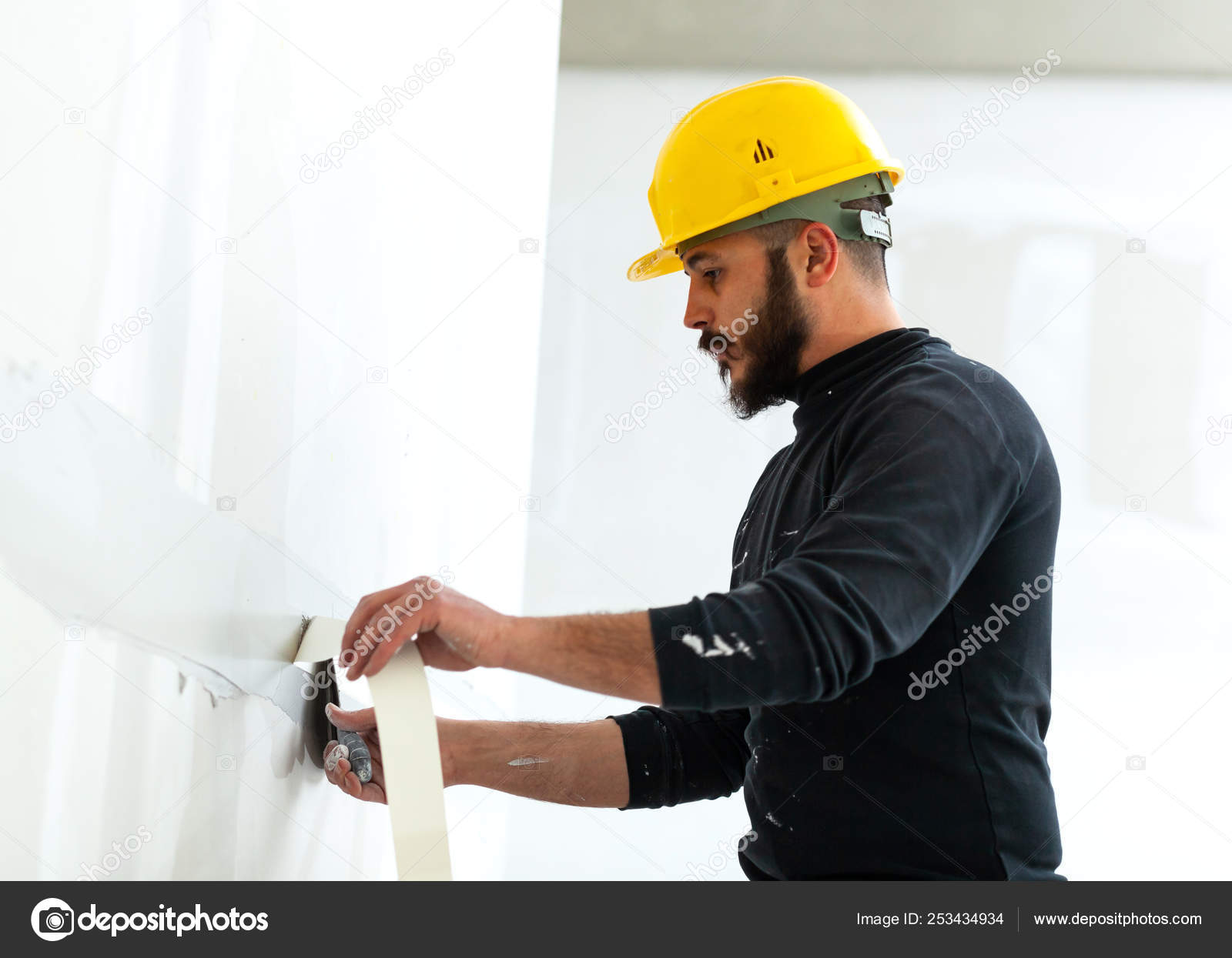 Worker plastering gypsum board wall. — Stock Photo © AntonioGravante ...