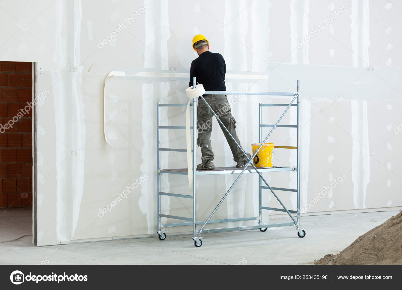 Worker plastering gypsum board wall. Stock Photo by ©AntonioGravante ...
