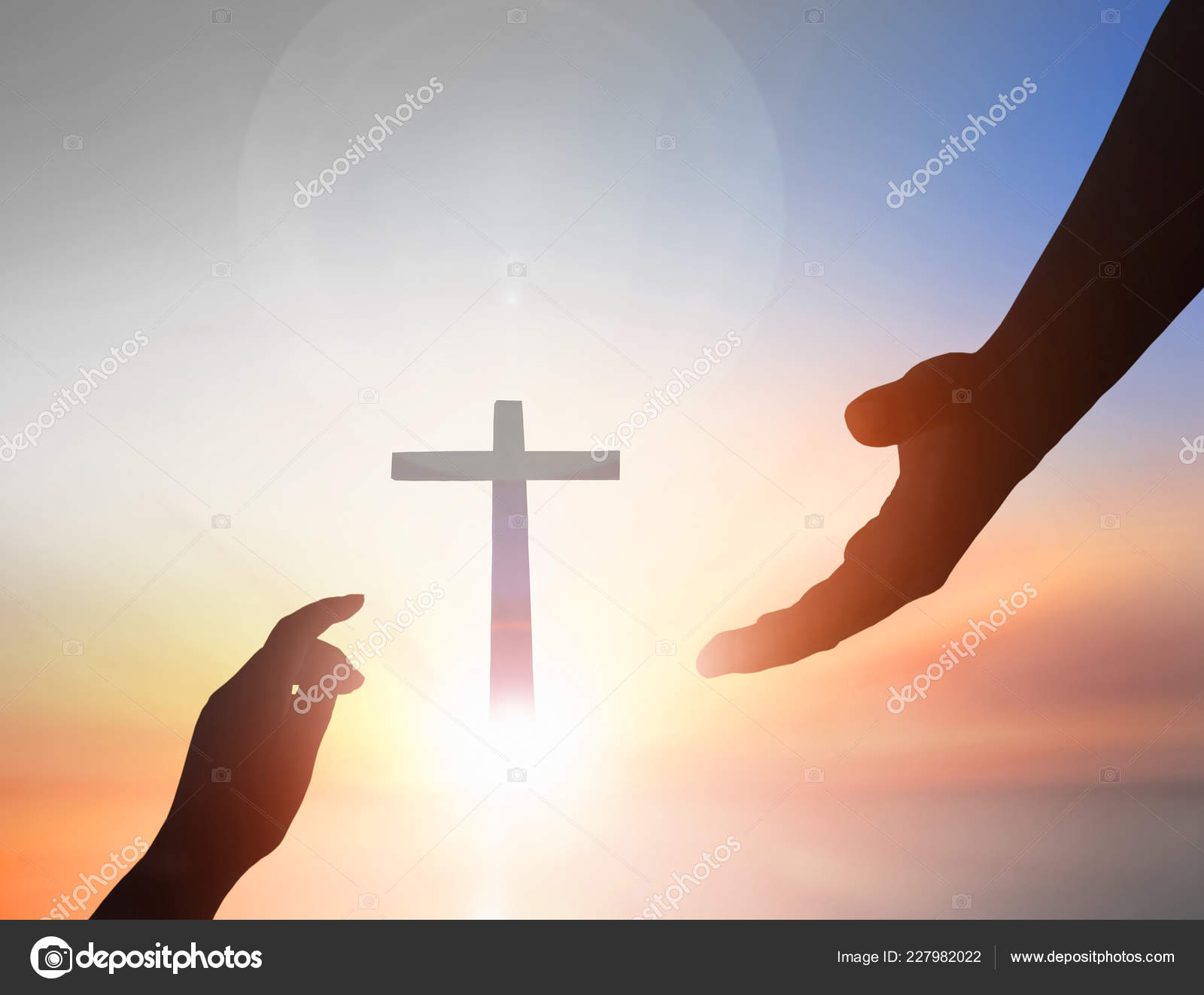 Jesus Helping Hand Conceptworld Peace Day Help Hand Sunset Background ...