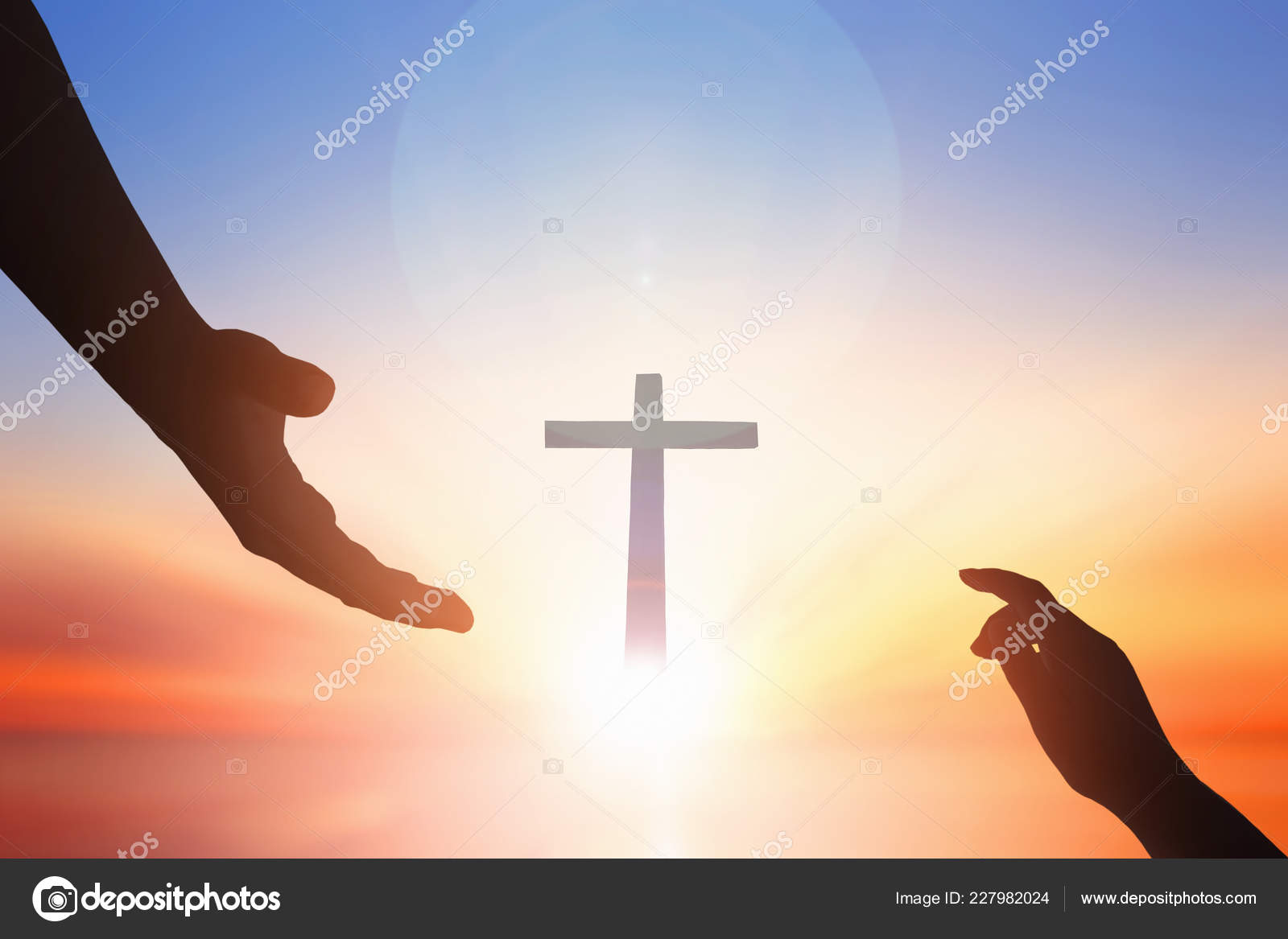 Jesus Helping Hand Conceptworld Peace Day Help Hand Sunset Background ...
