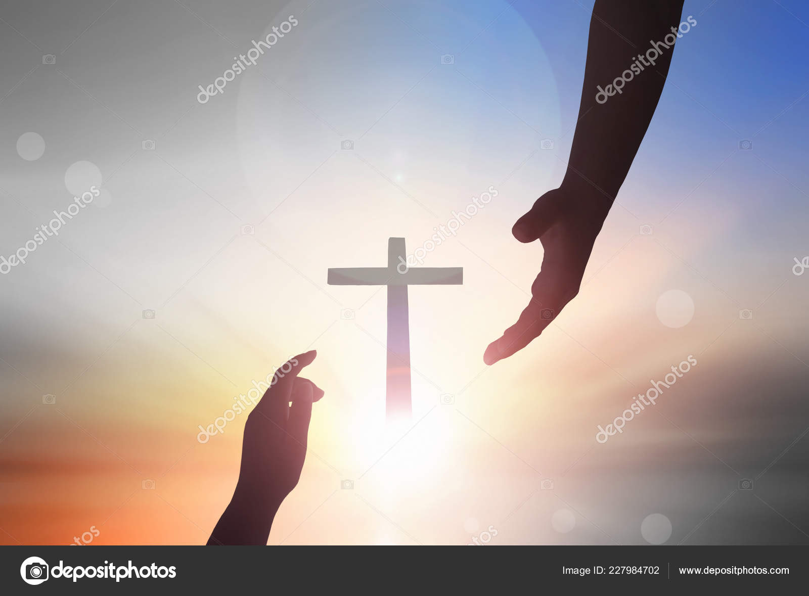 Jesus Helping Hand Conceptworld Peace Day Help Hand Sunset Background ...