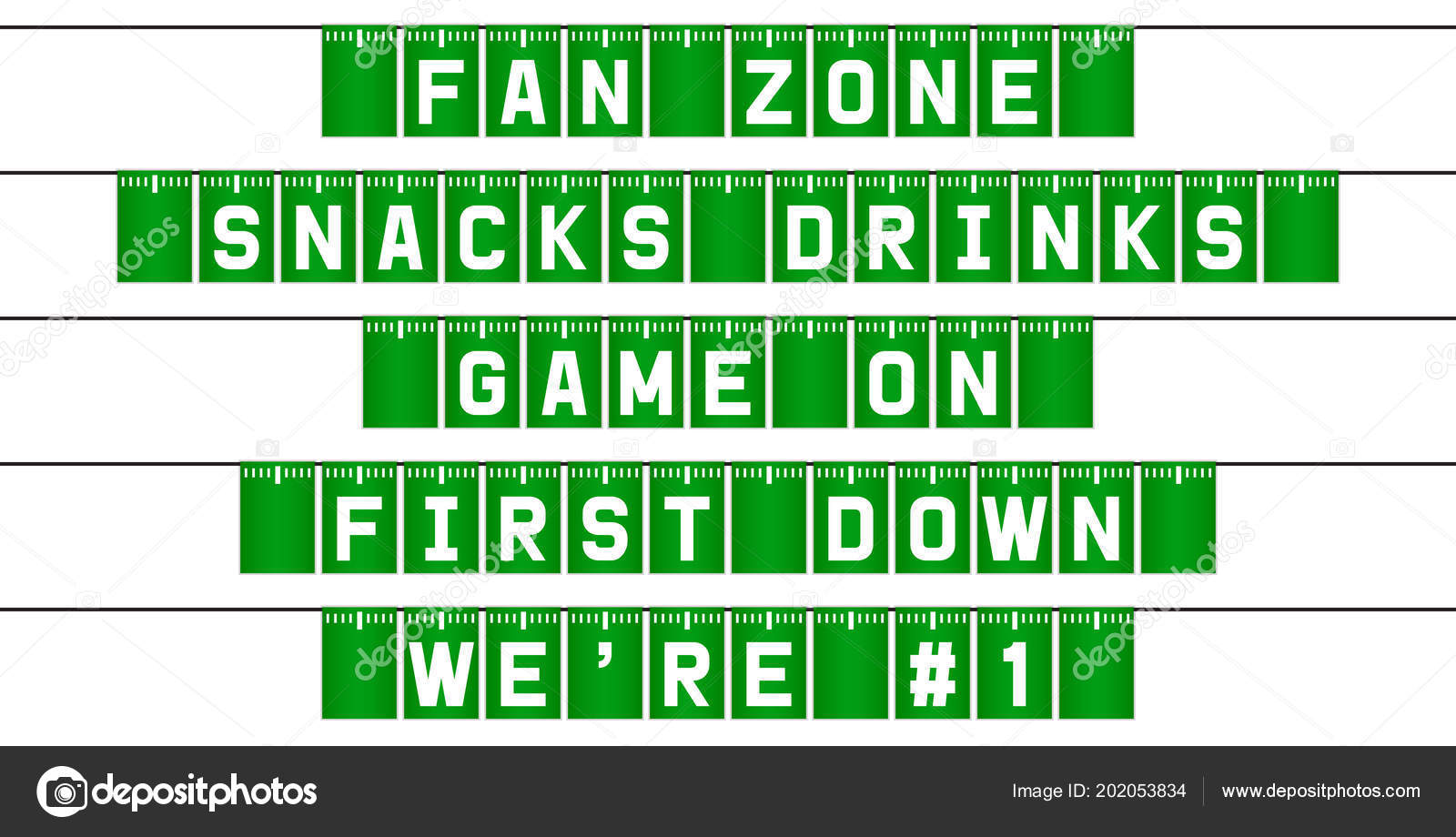 American football bunting flags game day decoration Stock Vector by ...