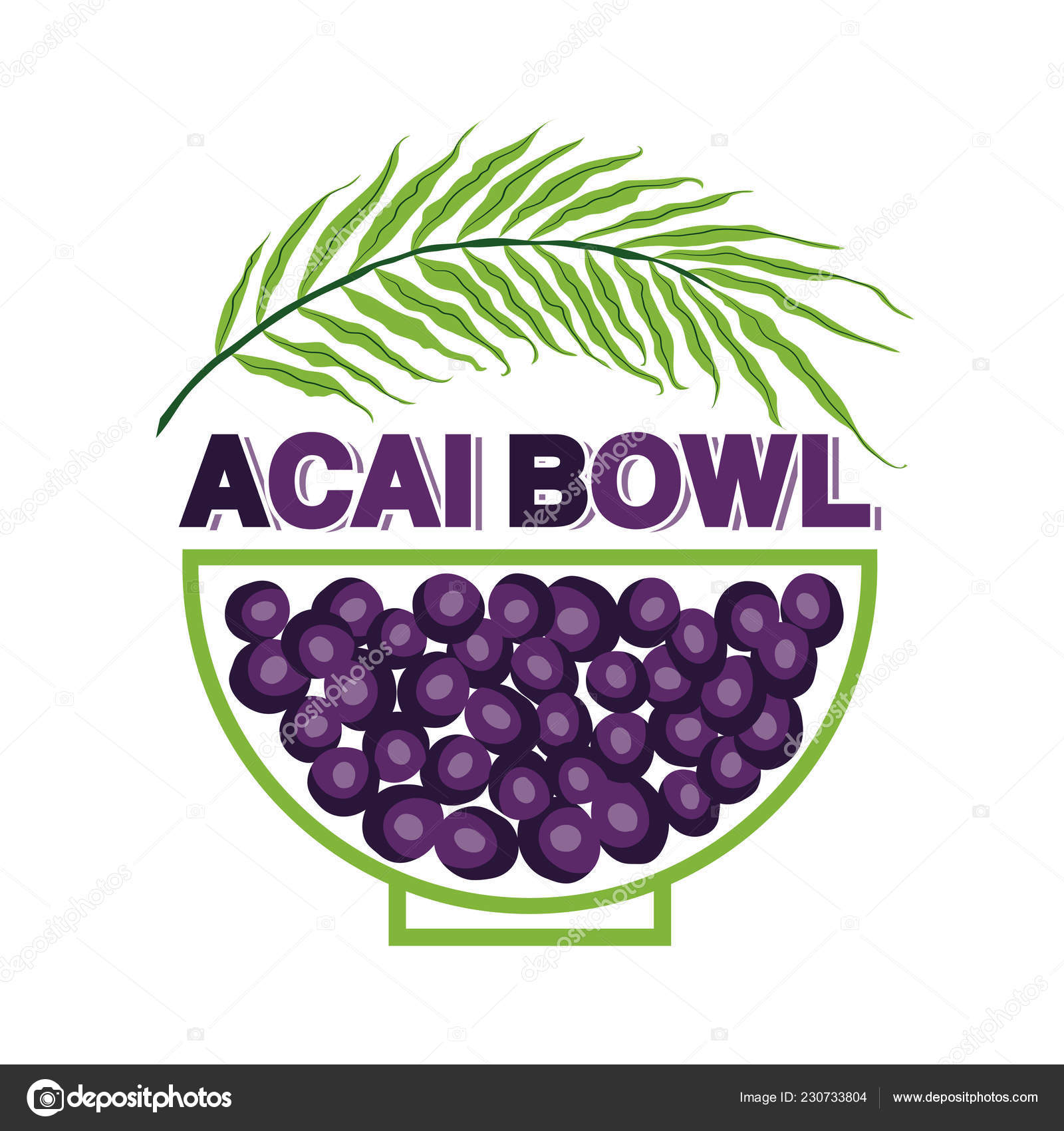 Cute Acai Bowl shop sign Stock Vector Image by ©IShkrabal #230733804