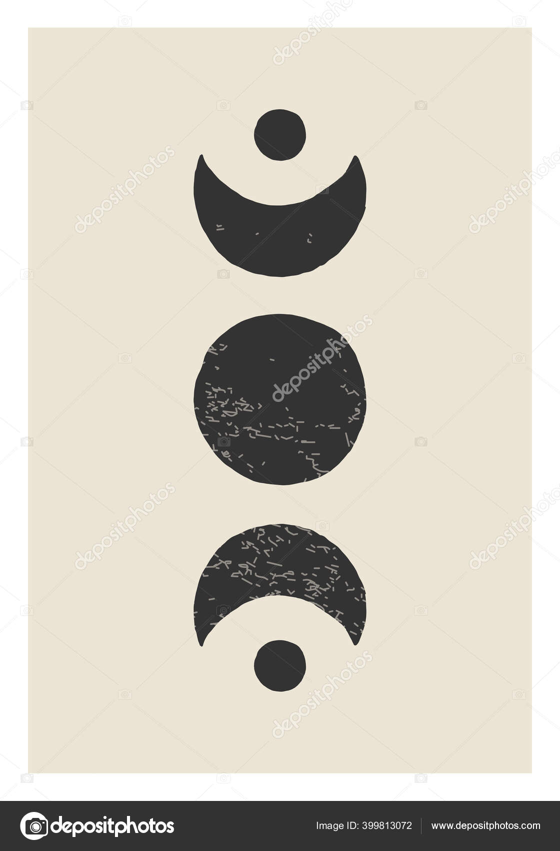 Trendy Moon Phases Abstract Contemporary Aesthetic Poster Wall Art ...