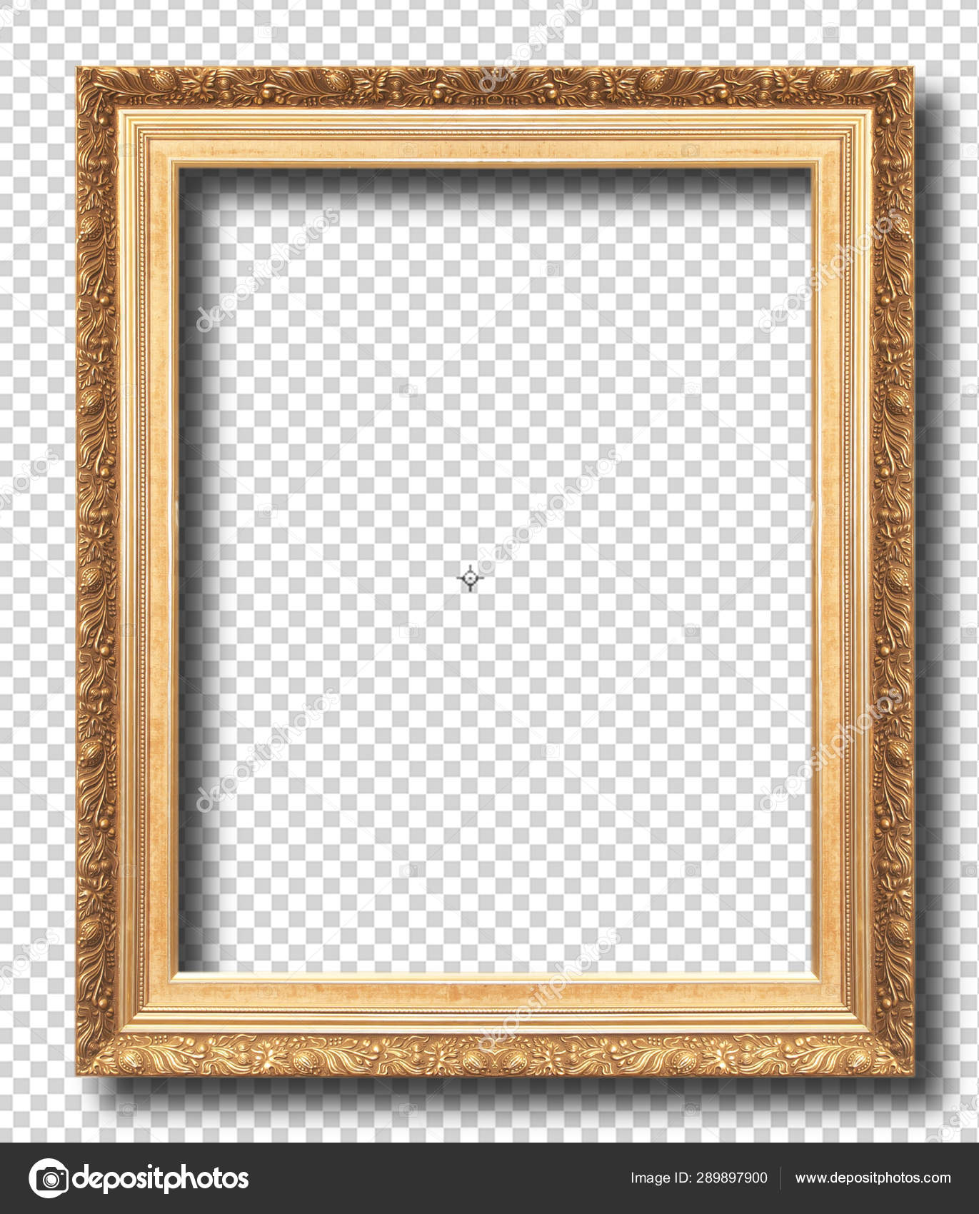 Golden frame isolated on transparent background Stock Photo by ...