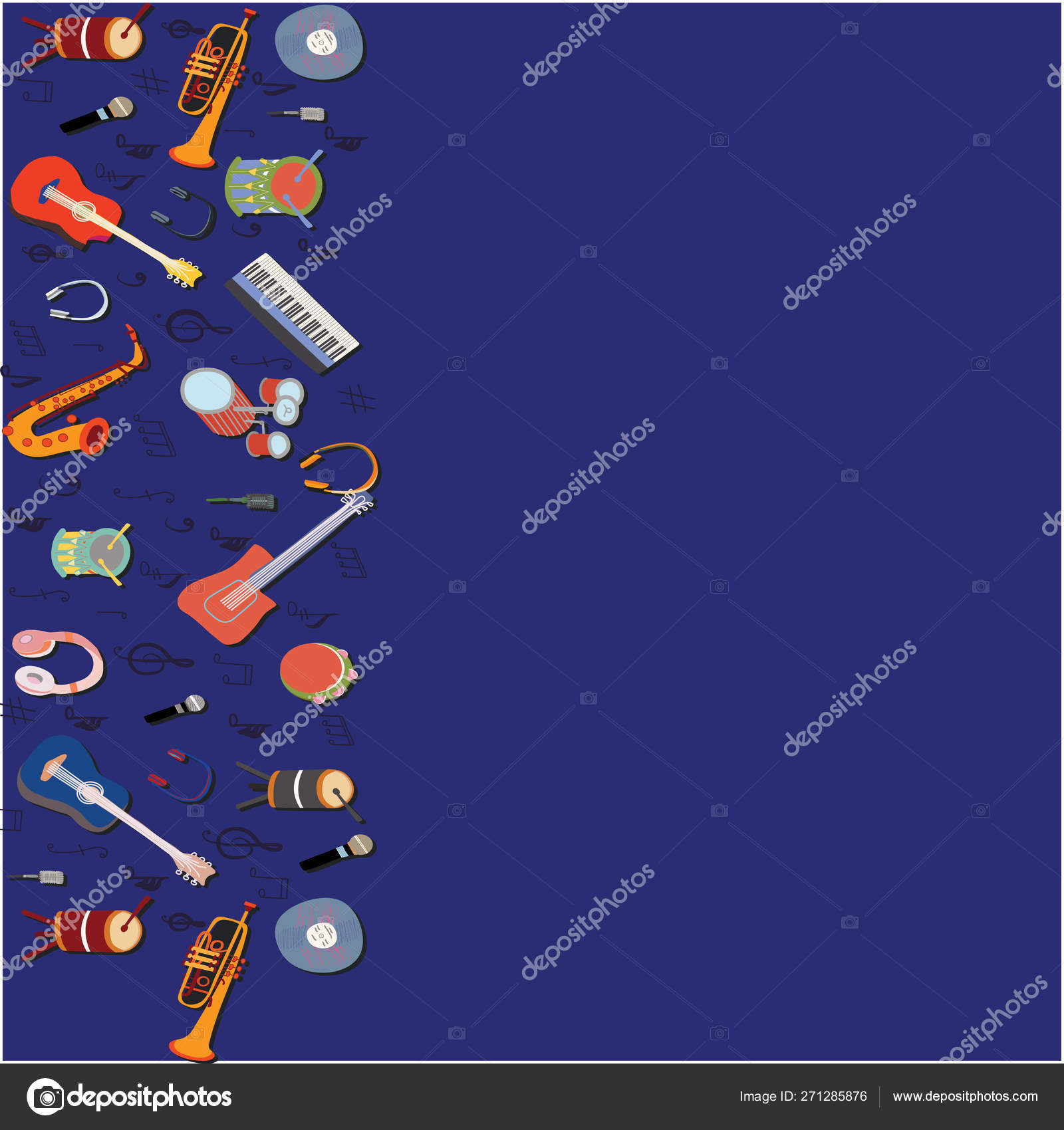Musical instruments border Stock Vector Image by ©Nata_Prando #271285876