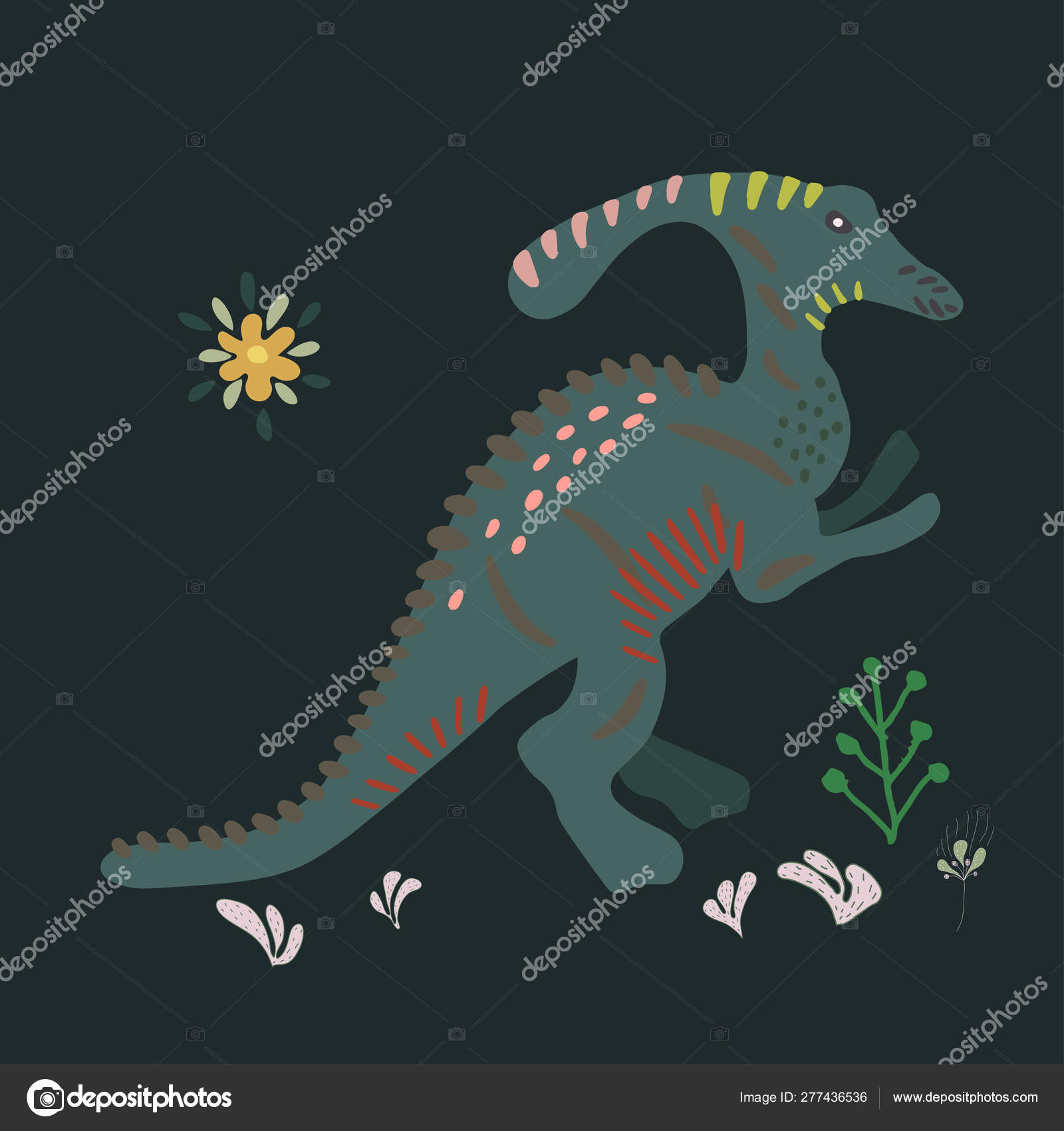 Suchomimus hand illustration on black background Stock Vector Image by ...