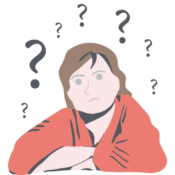 Business Thinking With Question Marks Vector — Stock Vector