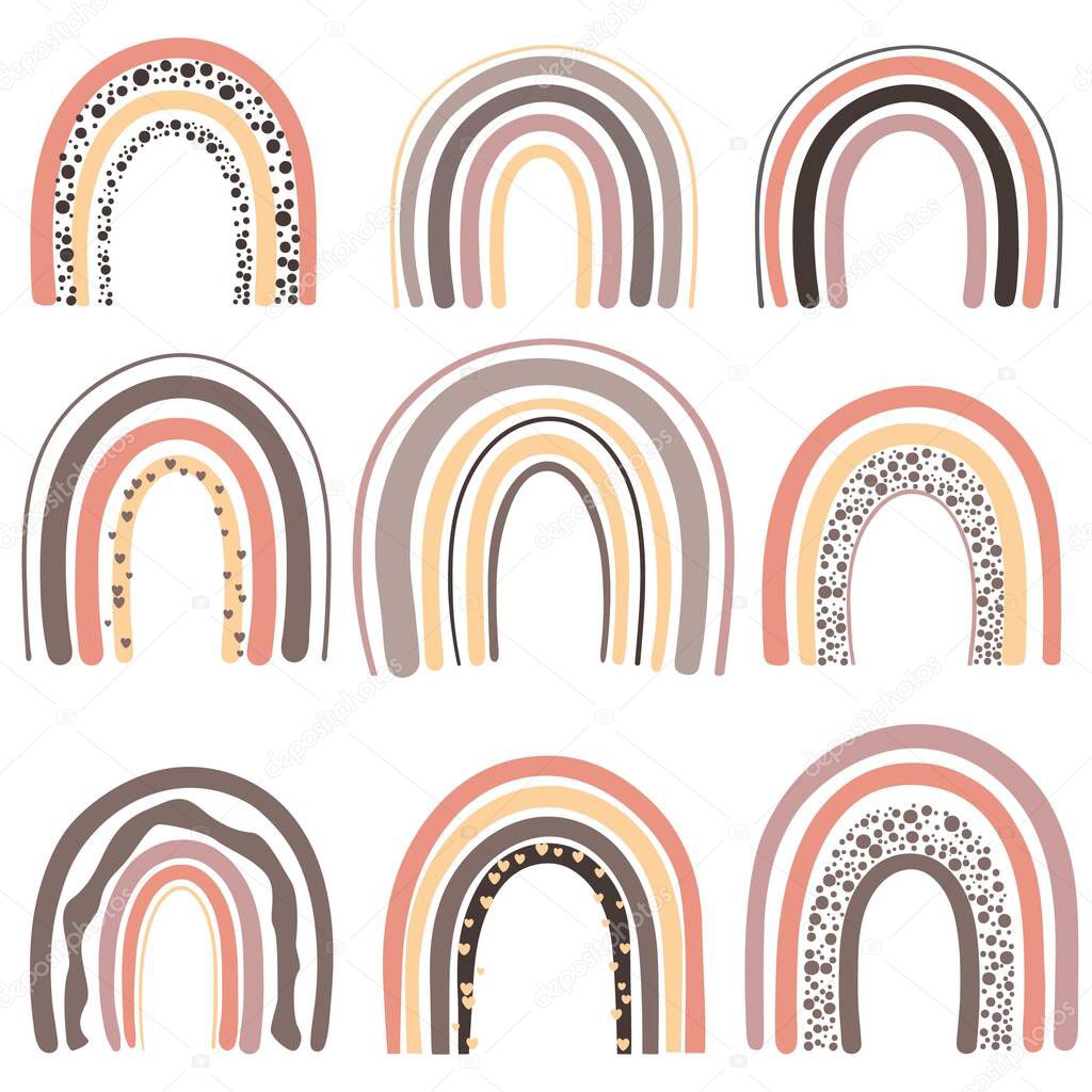 Vector rainbow clipart set. Children isolated illustration. nursery art ...