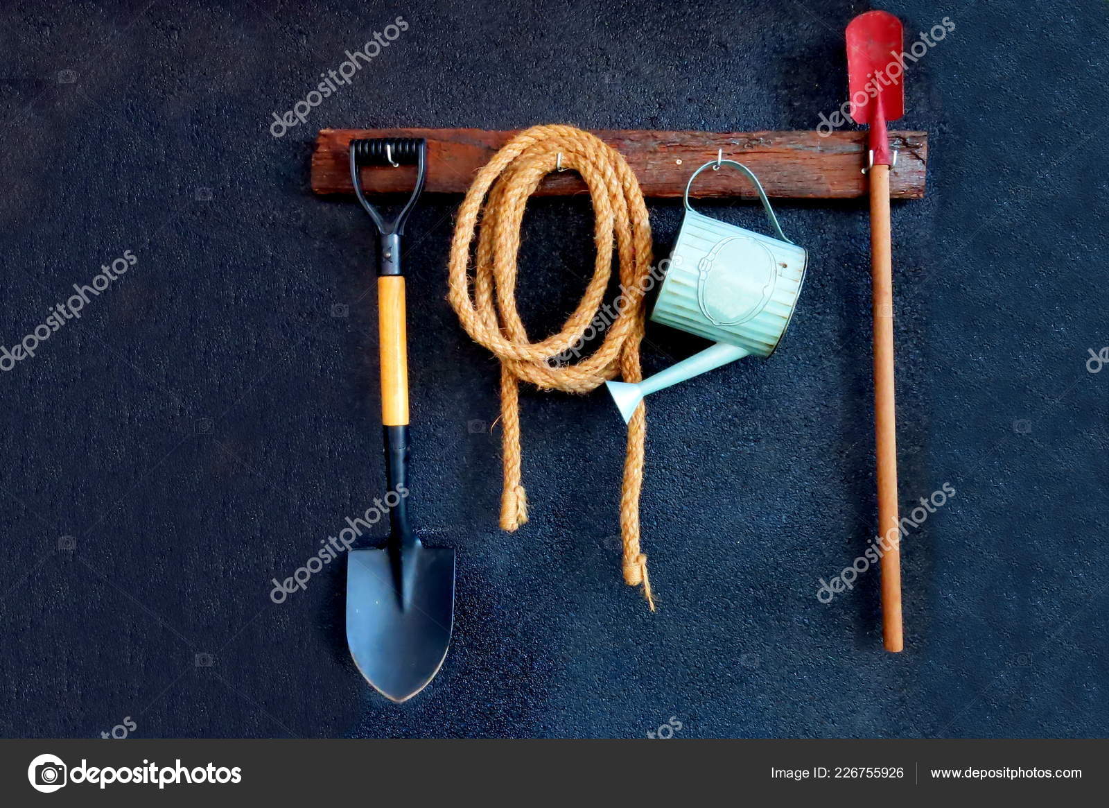 Garden Tools Hanging Black Wall Stock Photo by ©Pam_Supattra 226755926
