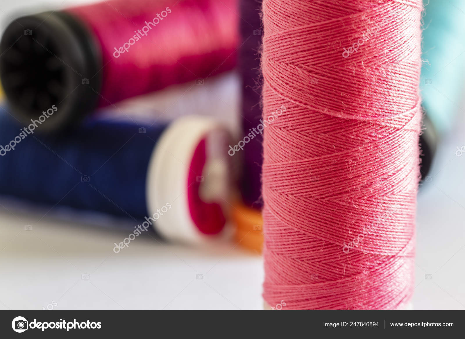 Close Sewing Thread Spool — Stock Photo © cesarvr #247846894