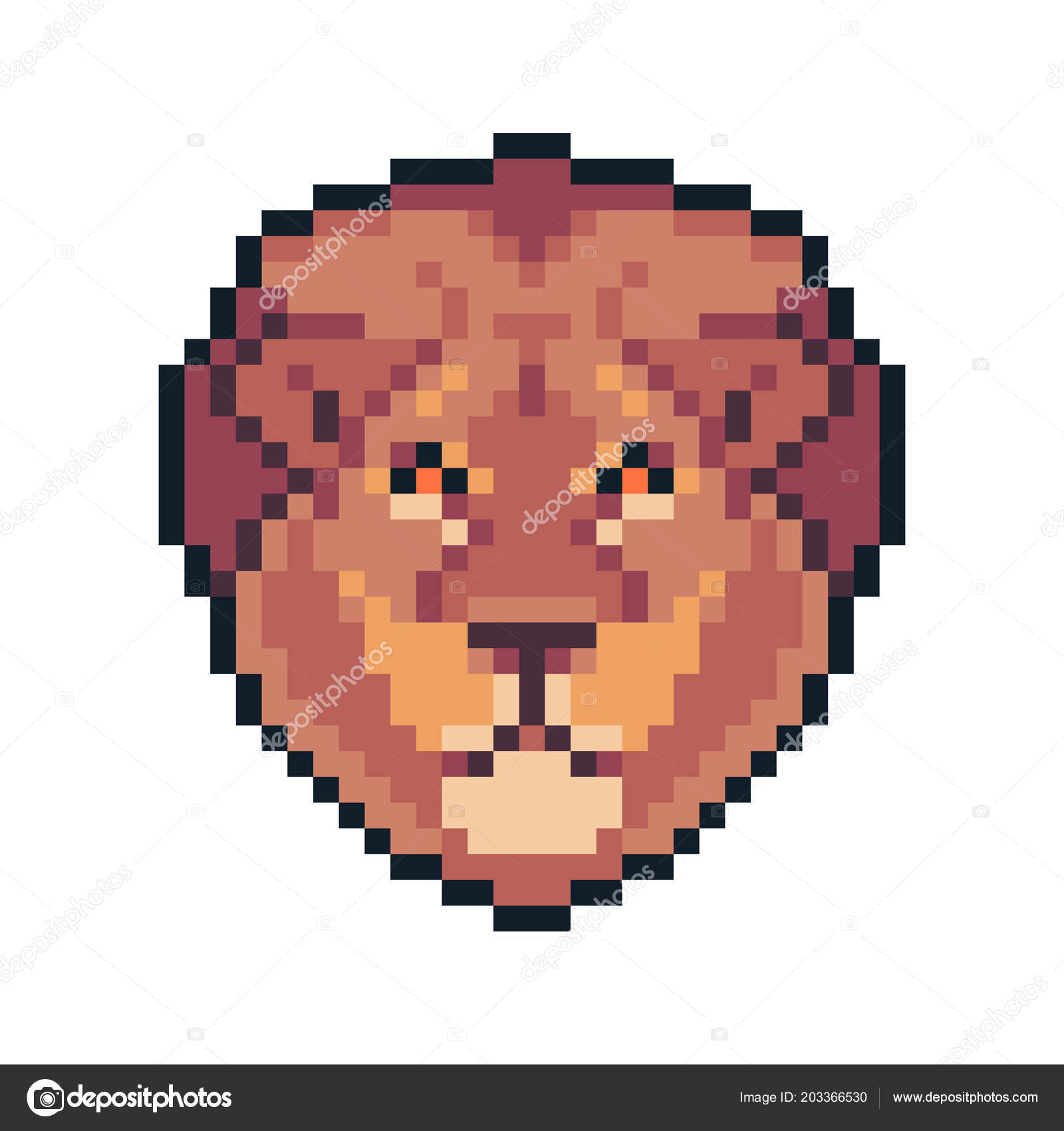 Pixel Umění Vektorové Lev Izolovaných Bílém Pozadí Stock Vektor od ...