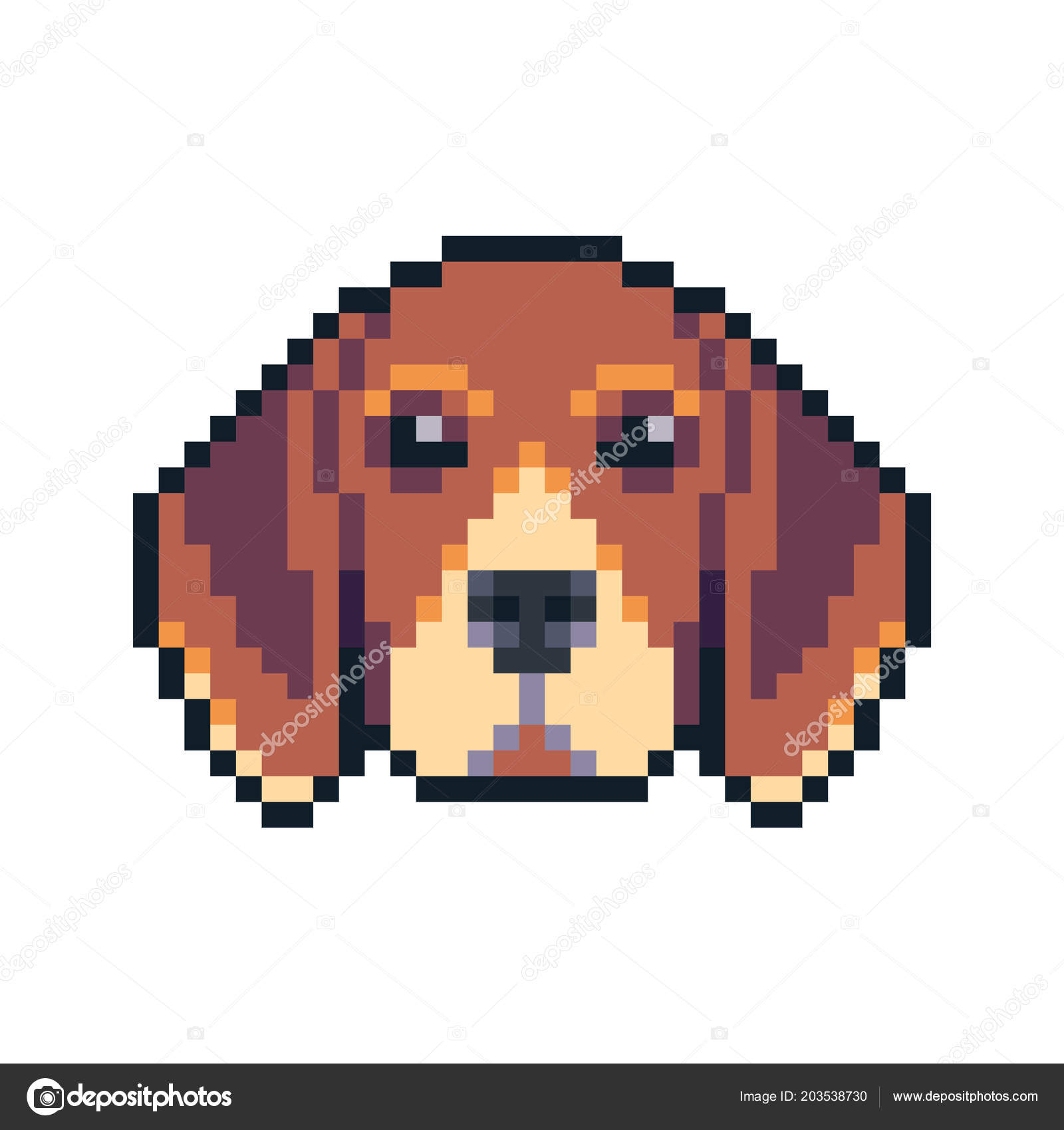 Pixel Art Beagle Dog Face Vector Icon Stock Vector Image by ©kmarfu ...