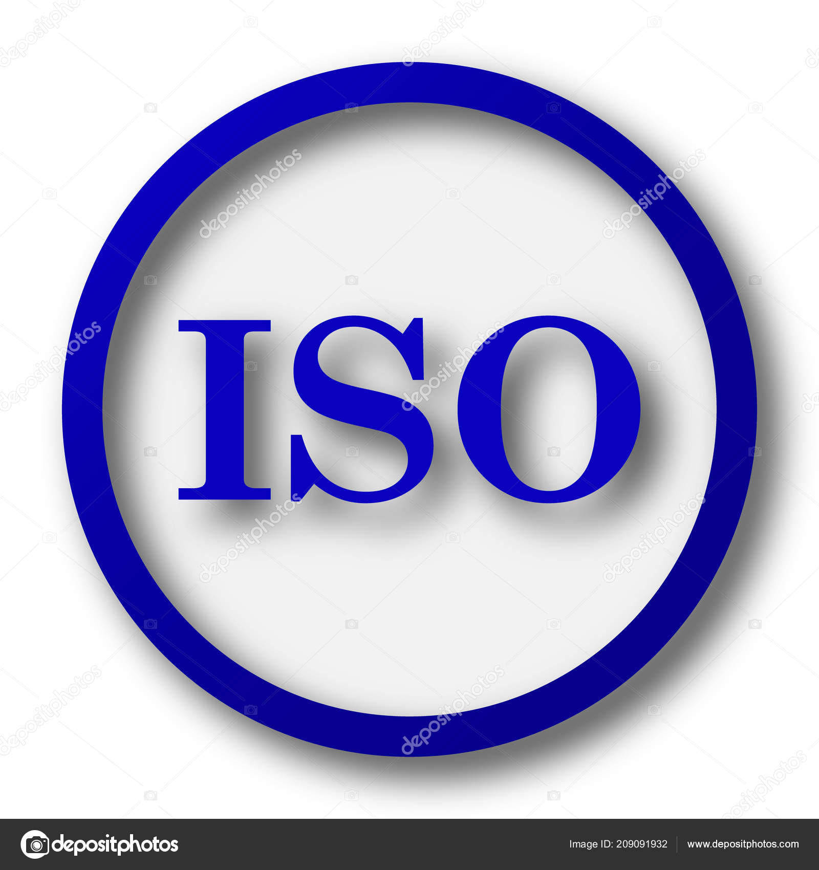 Icono Iso Botón Azul Internet Sobre Fondo Blanco — Foto de stock ...