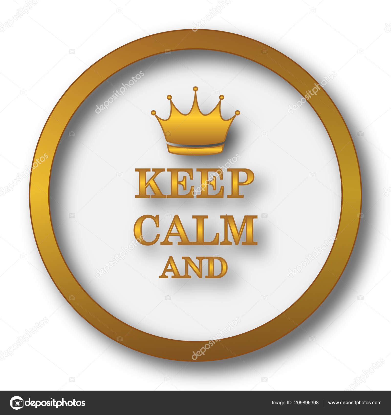 Keep Calm Crown Symbol White