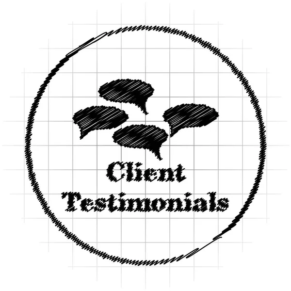 Client testimonials icon. Internet button on white background - Stock ...