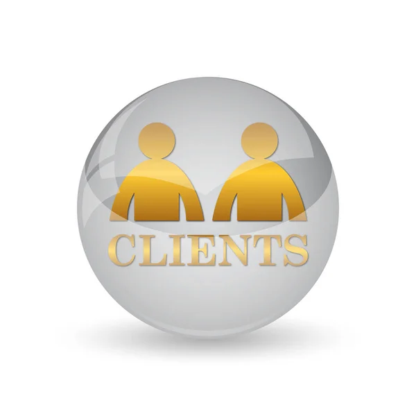 Clients icon. Internet button on white background. - Stock Image ...