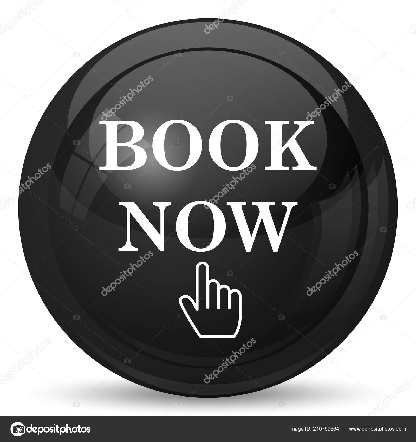Book Now Icon Internet Button White Background Stock Photo by ...
