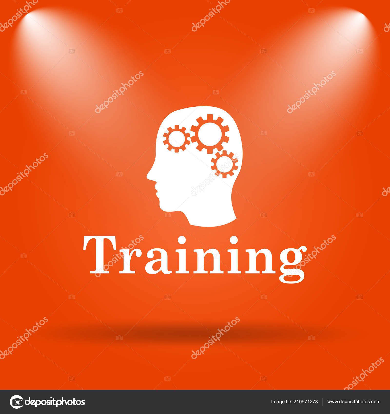 Training Icon Internet Button Orange Background — Stock Photo ...