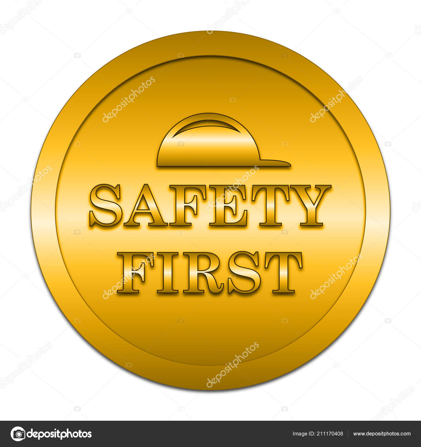 Safety First Icon Internet Button White Background — Stock Photo ...