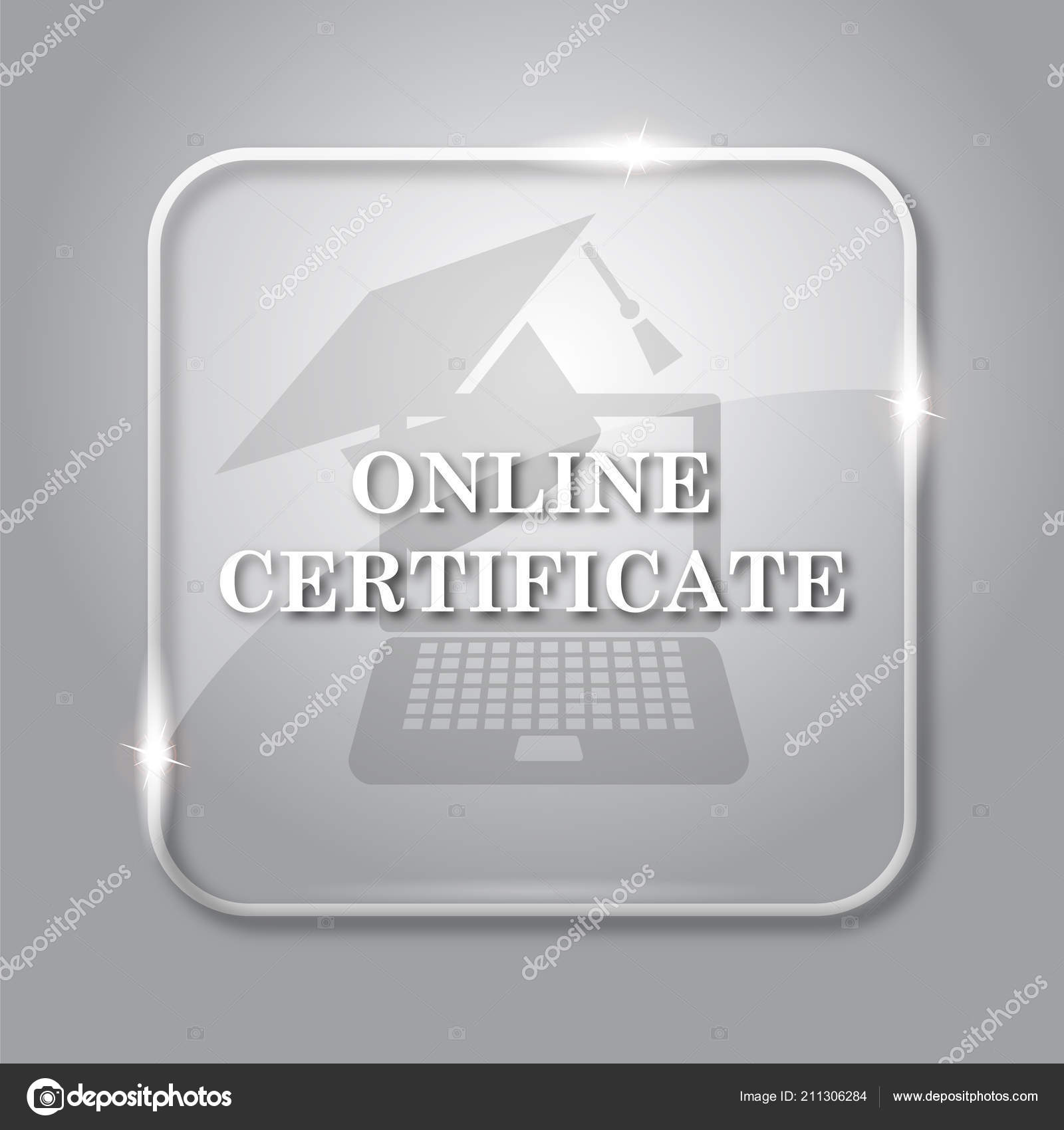 Online certificate icon — Stock Photo © valentint #211306284