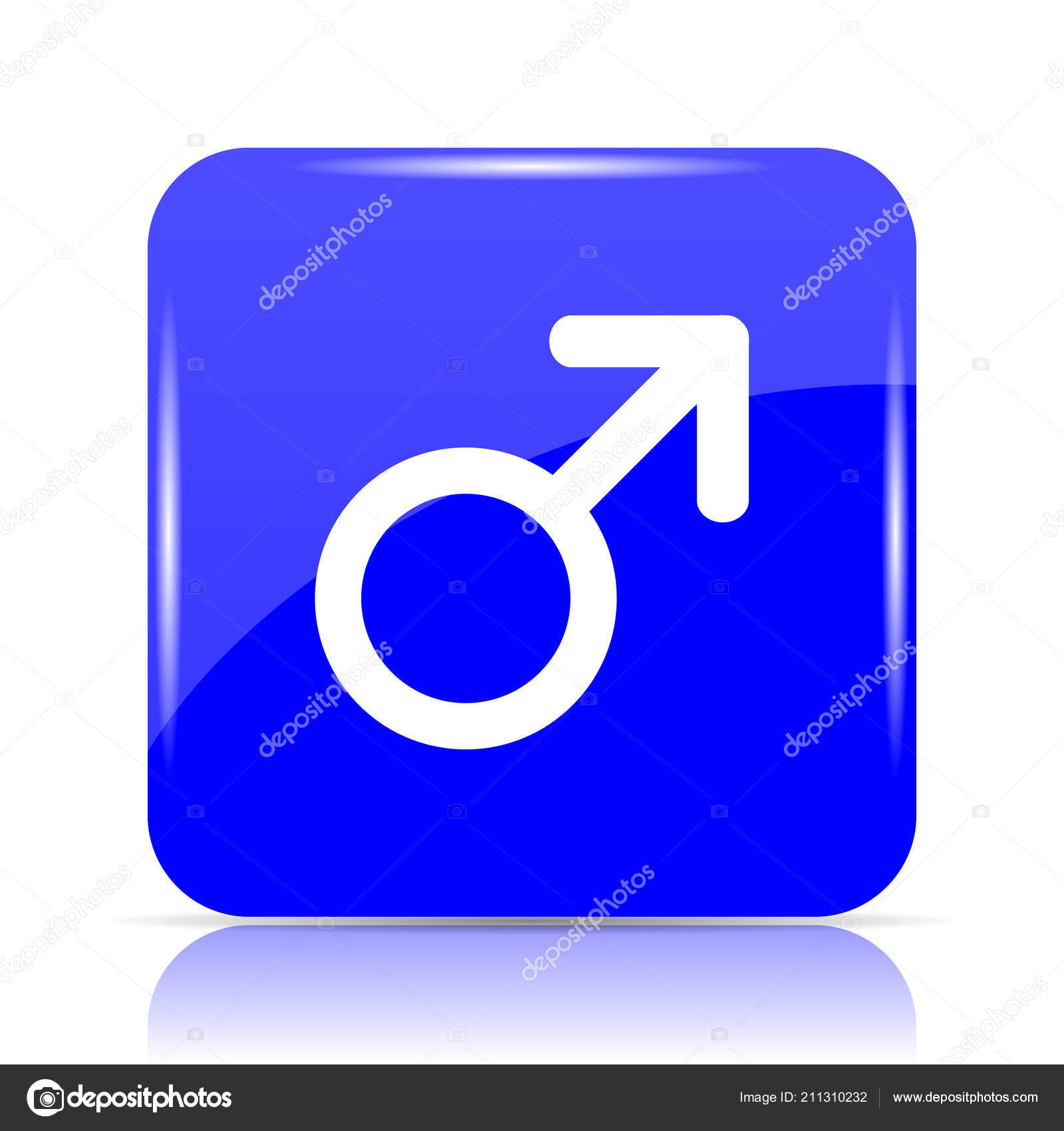 Male Sign Icon Blue Website Button White Background — Stock Photo ...