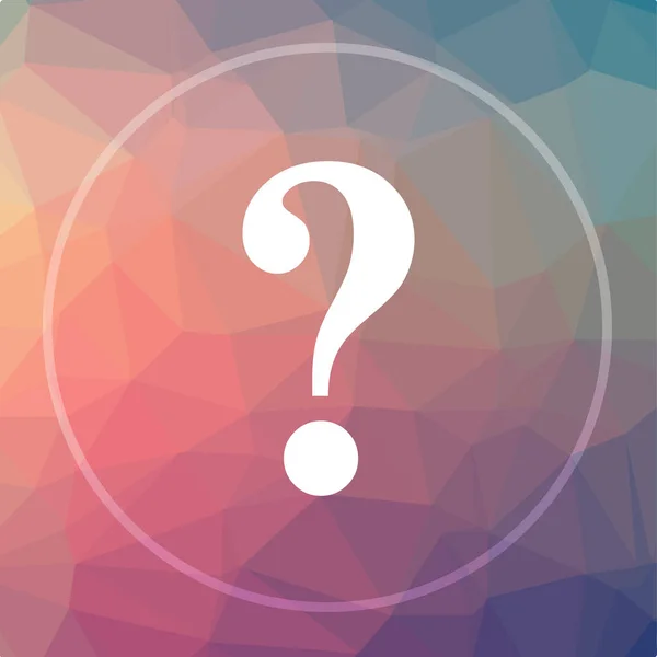 Question mark icon. Question mark website button on low poly background ...