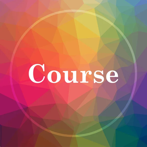 Course icon. Course website button on low poly background - Stock Image ...