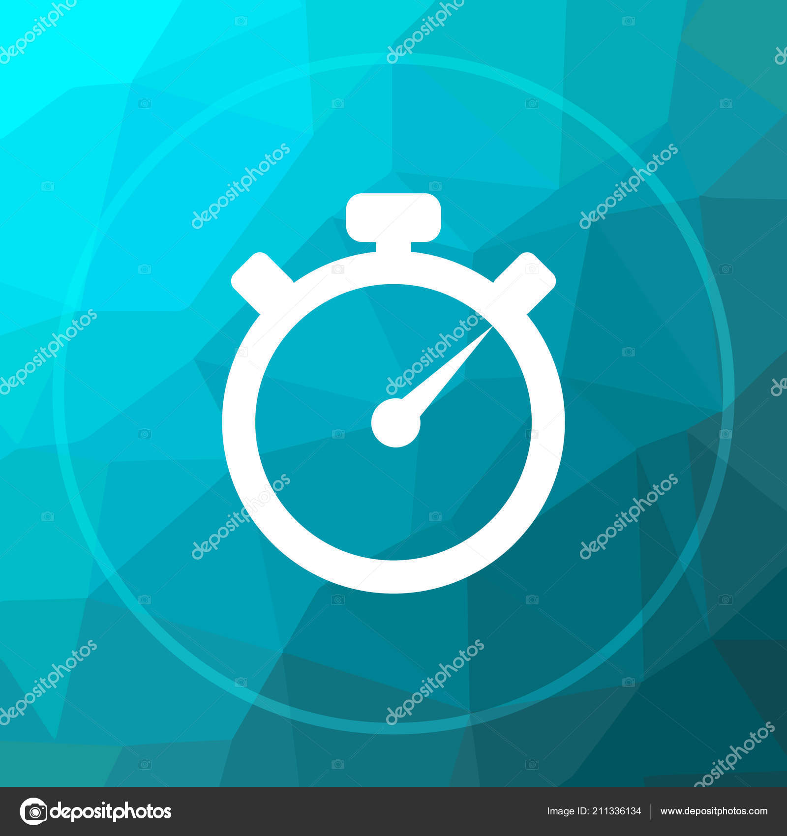 Timer Icon Timer Website Button Blue Low Poly Background — Stock Photo ...