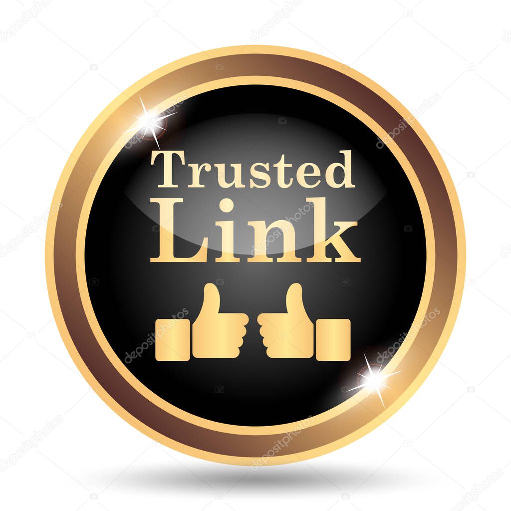 Icono de enlace de confianza. Botón de Internet sobre fondo blanco 2022