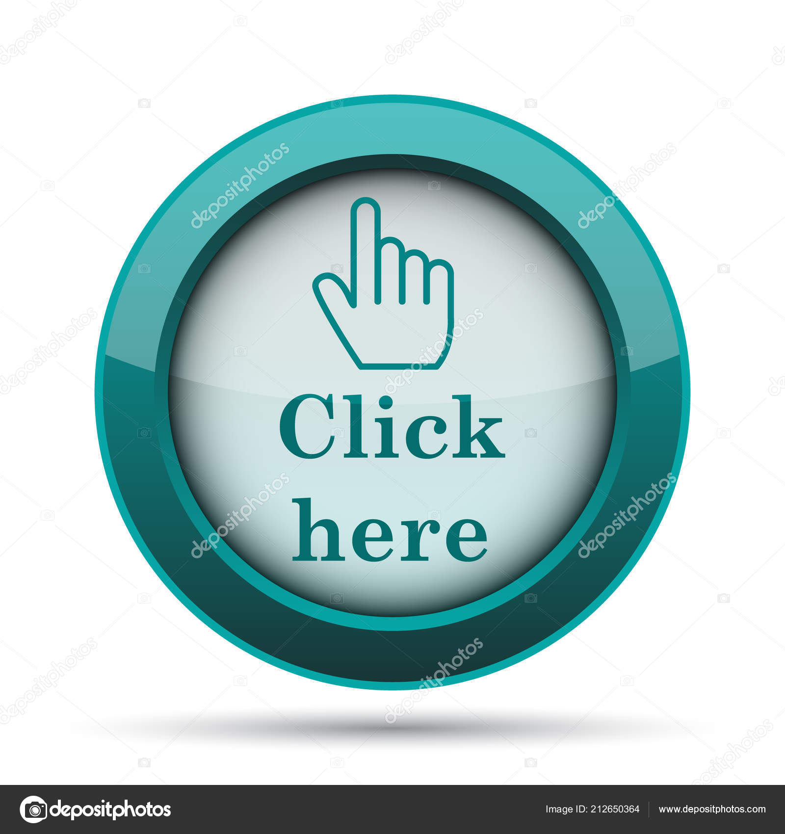 Click Here Icon Internet Button White Background — Stock Photo ...
