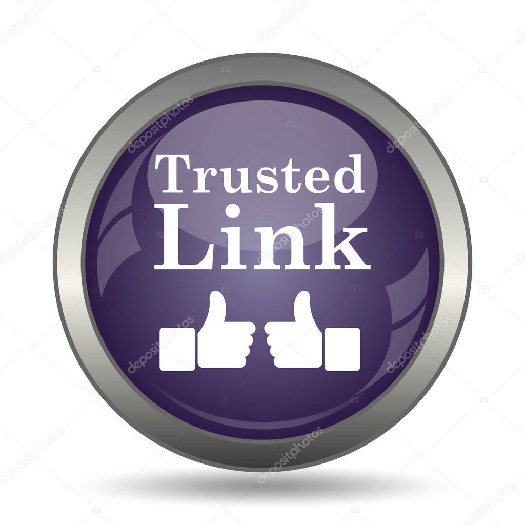 Icono de enlace de confianza. Botón de Internet sobre fondo blanco 2022