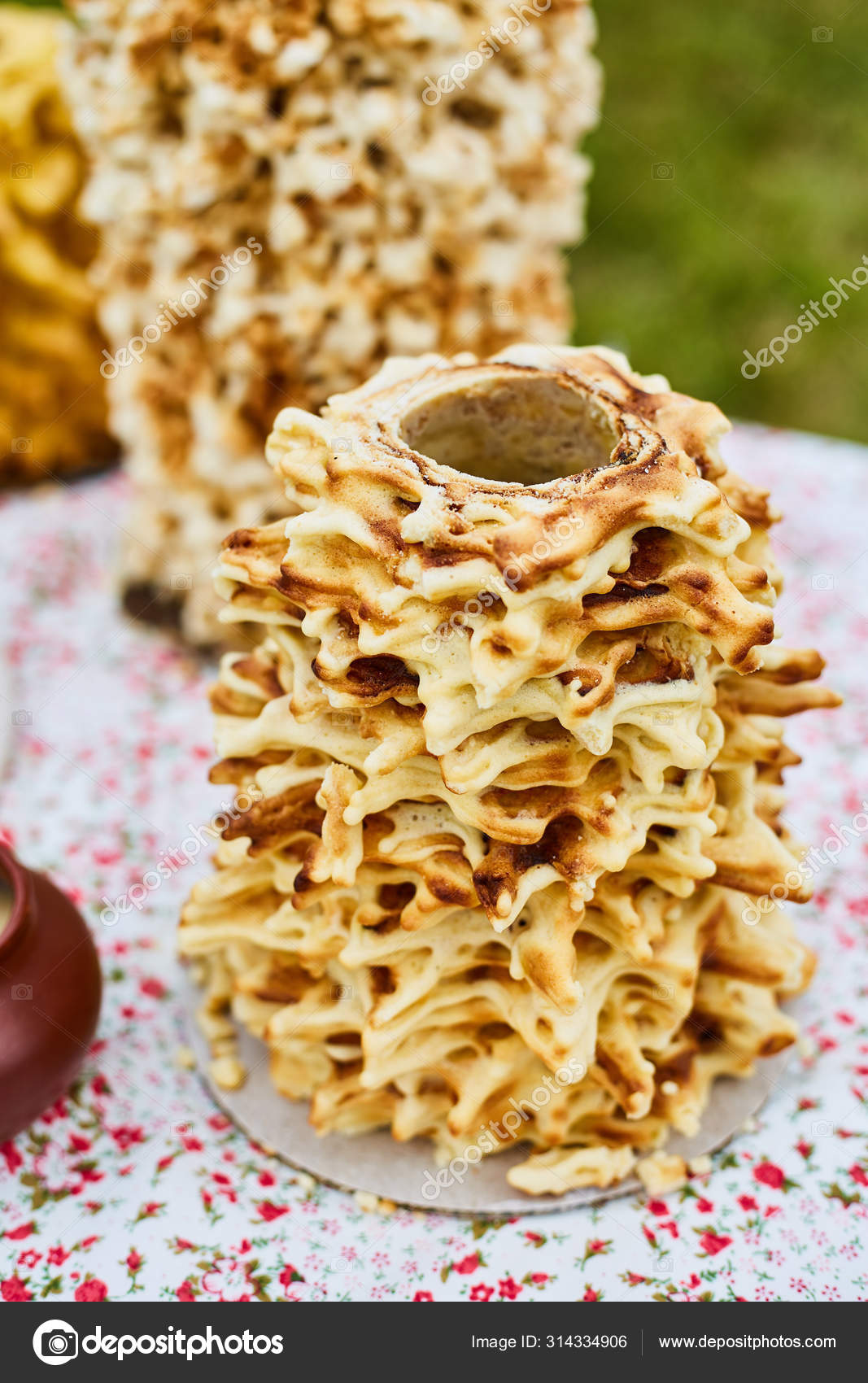 Lithuanian cake Shakotis. National cuisine of Lithuania Stock Photo by ...