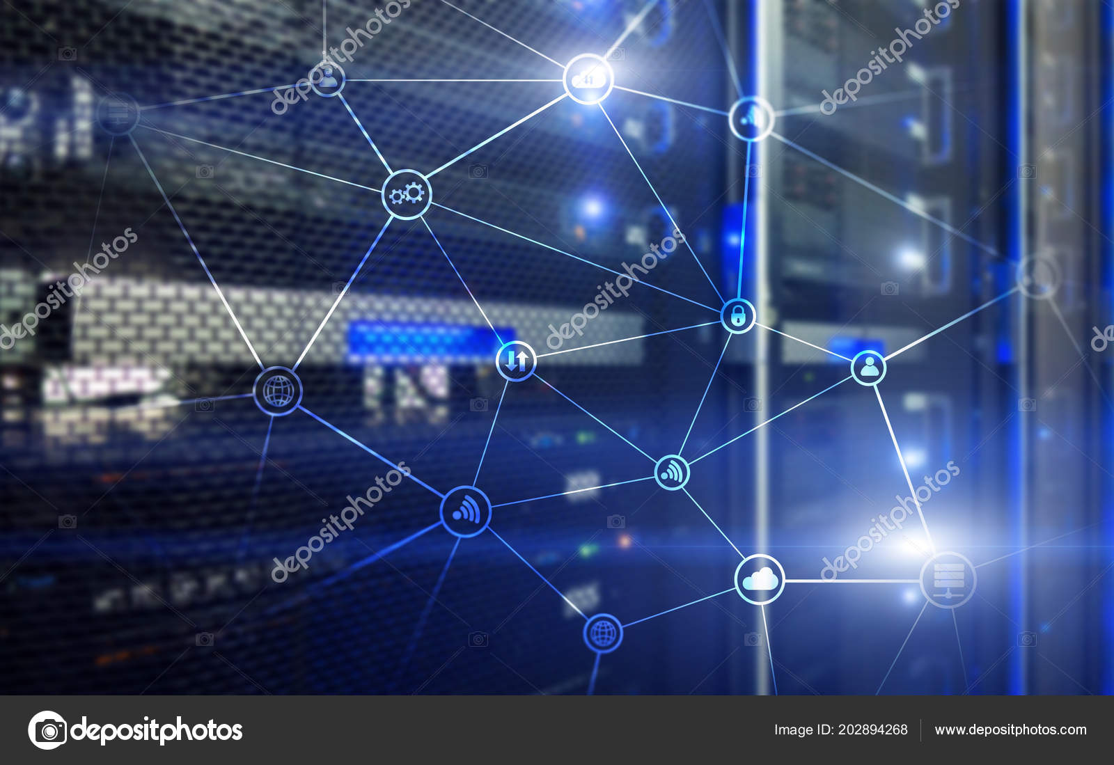 Telecommunication Concept Abstract Network Structure Server Room ...