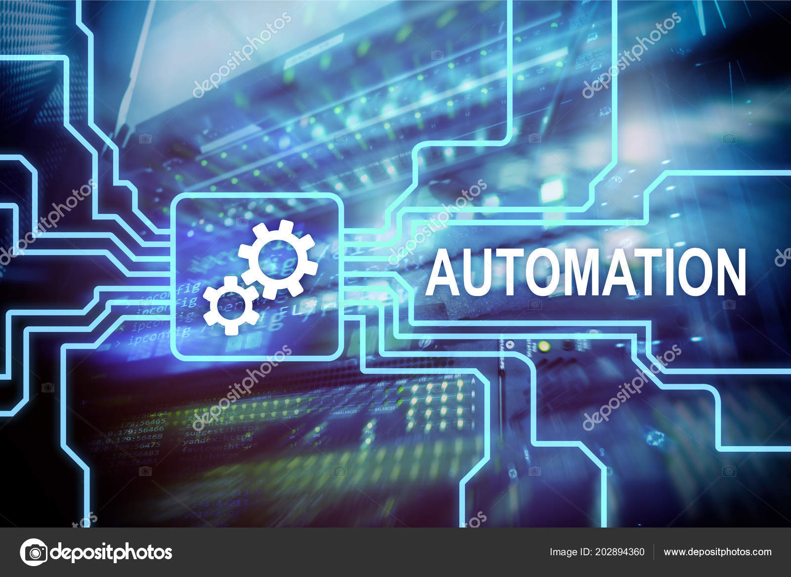 Data Integration Information Technology Concept Server Room Background ...