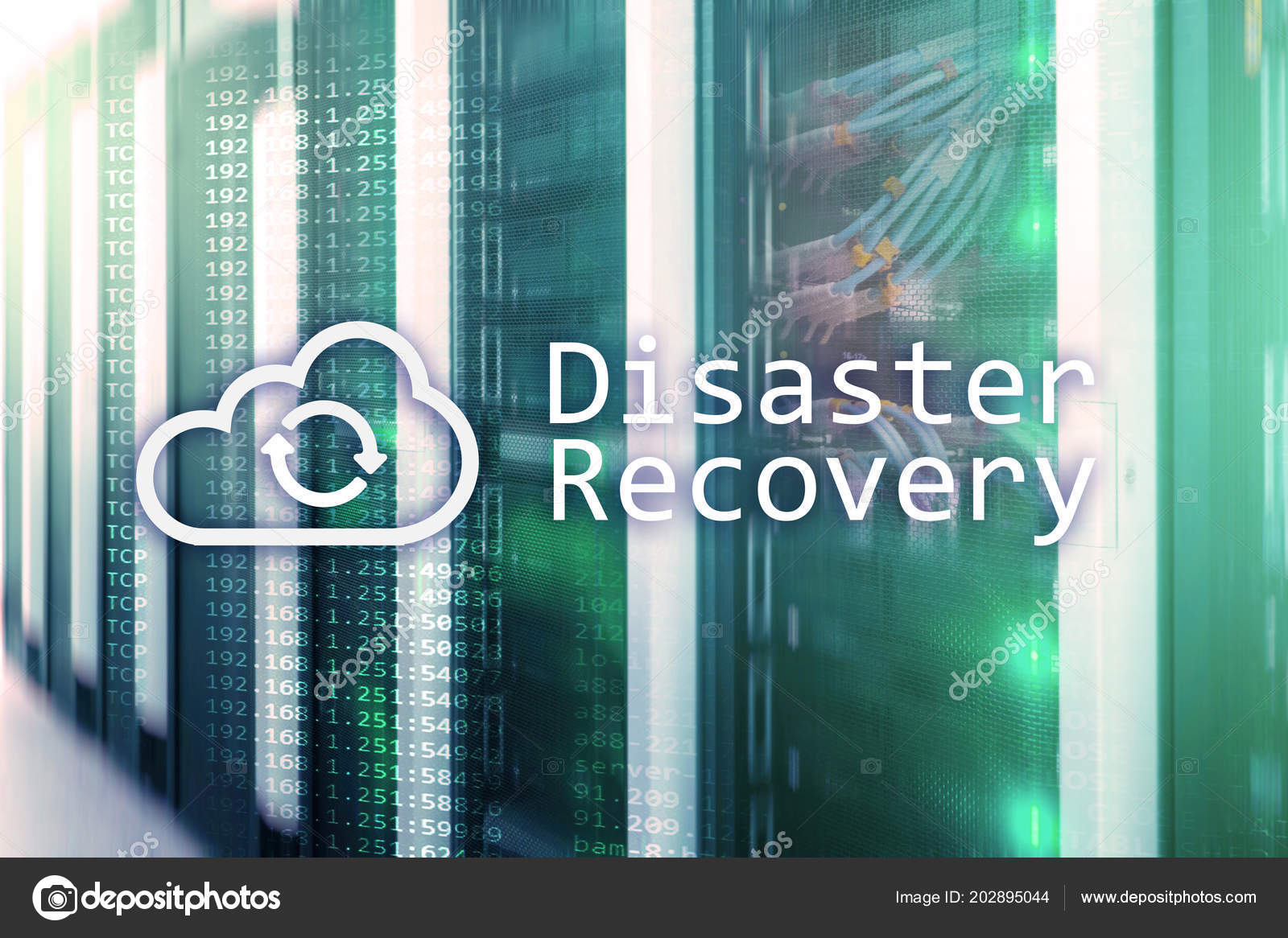 Disaster Recovery Data Loss Prevention Server Room Background Stock ...