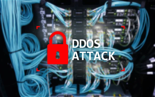 DDOS attack, cyber protection. virus detect. Internet and technology ...