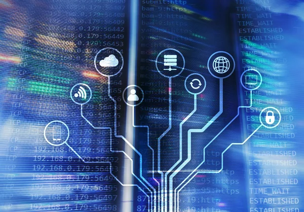 IOT. DIgitalization, Digital disruption background matrix information ...