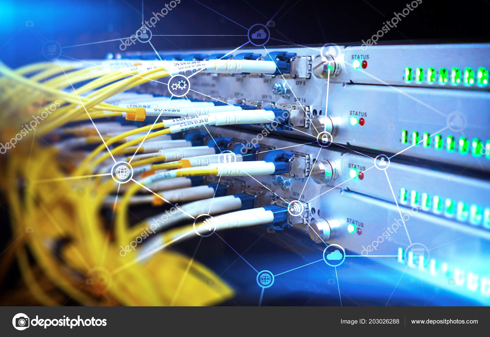Telecommunication Concept Abstract Network Structure Server Room ...