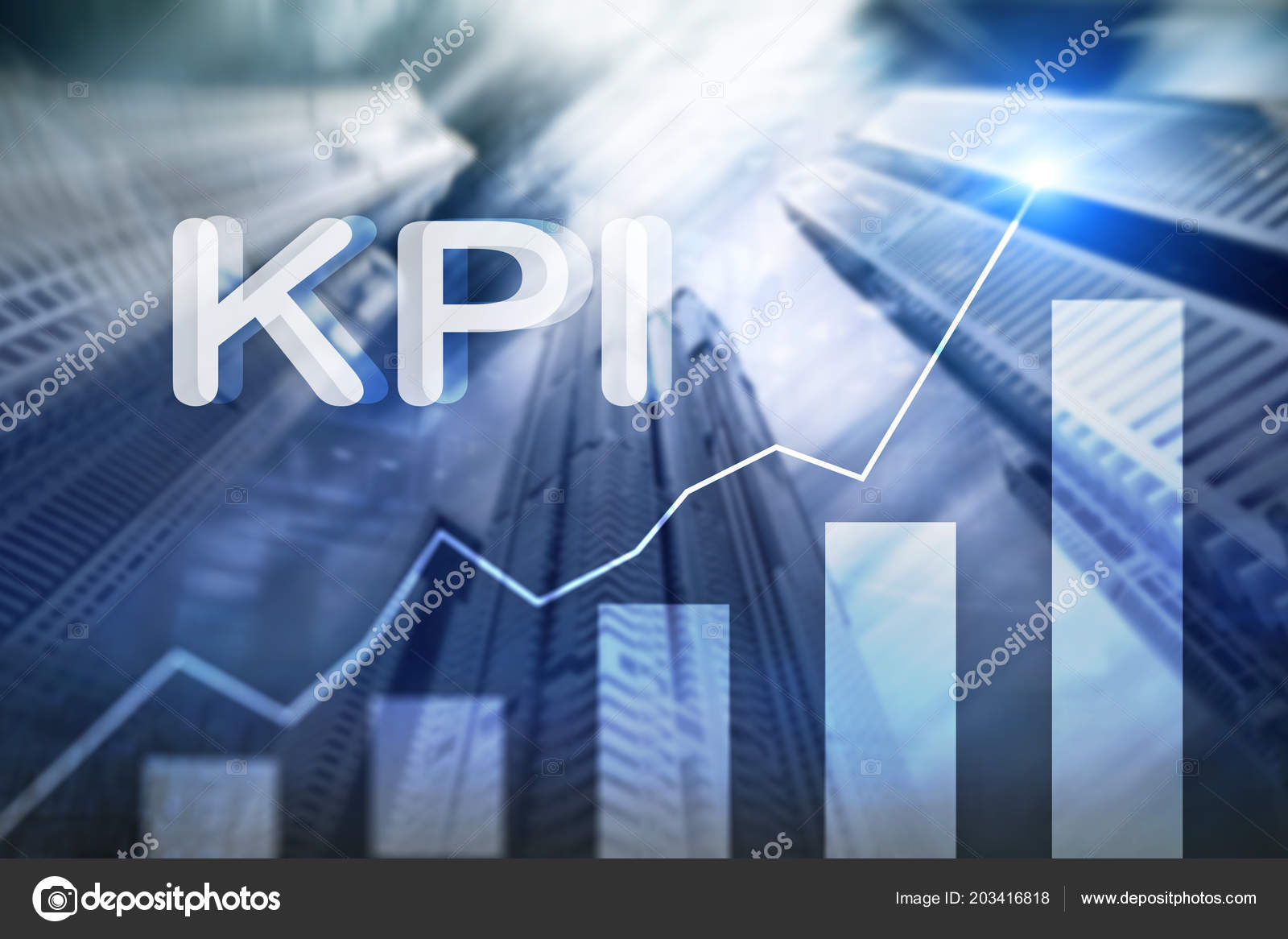 Kpi Key Performance Indicator Graph Blurred Background Kpi Key ...