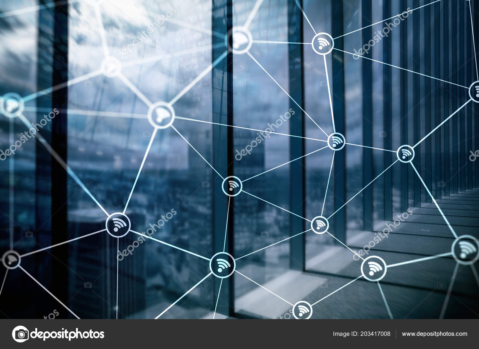 Wifi Network Blurred Business Center Background Stock Photo by ©Funtap ...