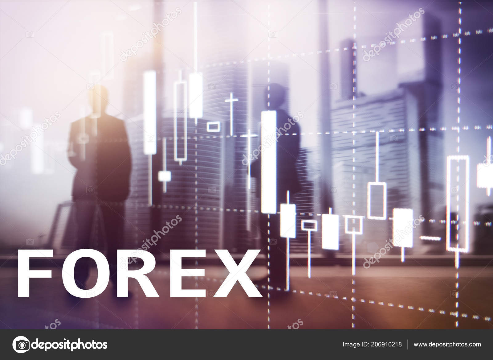 Forex Trading Financial Candle Chart Graphs Blurred Business Center ...